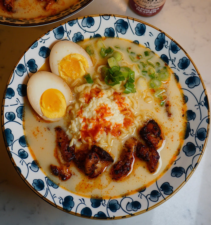 Fiery Chicken Ramen with Creamy Garlic Sauce! 🍜 – Lola's Fine Sauces